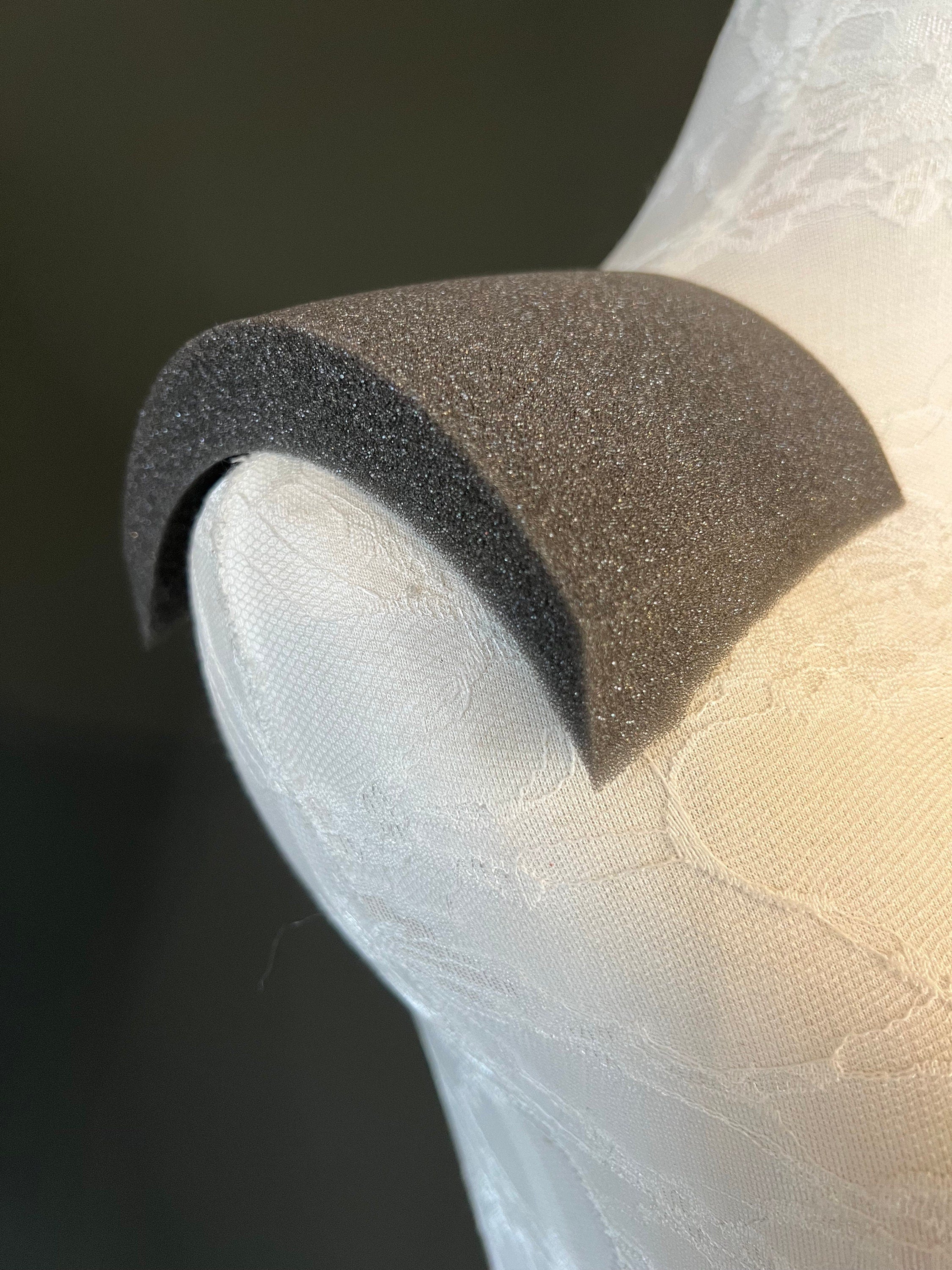 1 pair, Shoulder Pads 2cm, Grey,Ivory Uncovered Foam Shoulder Pads, ca ...