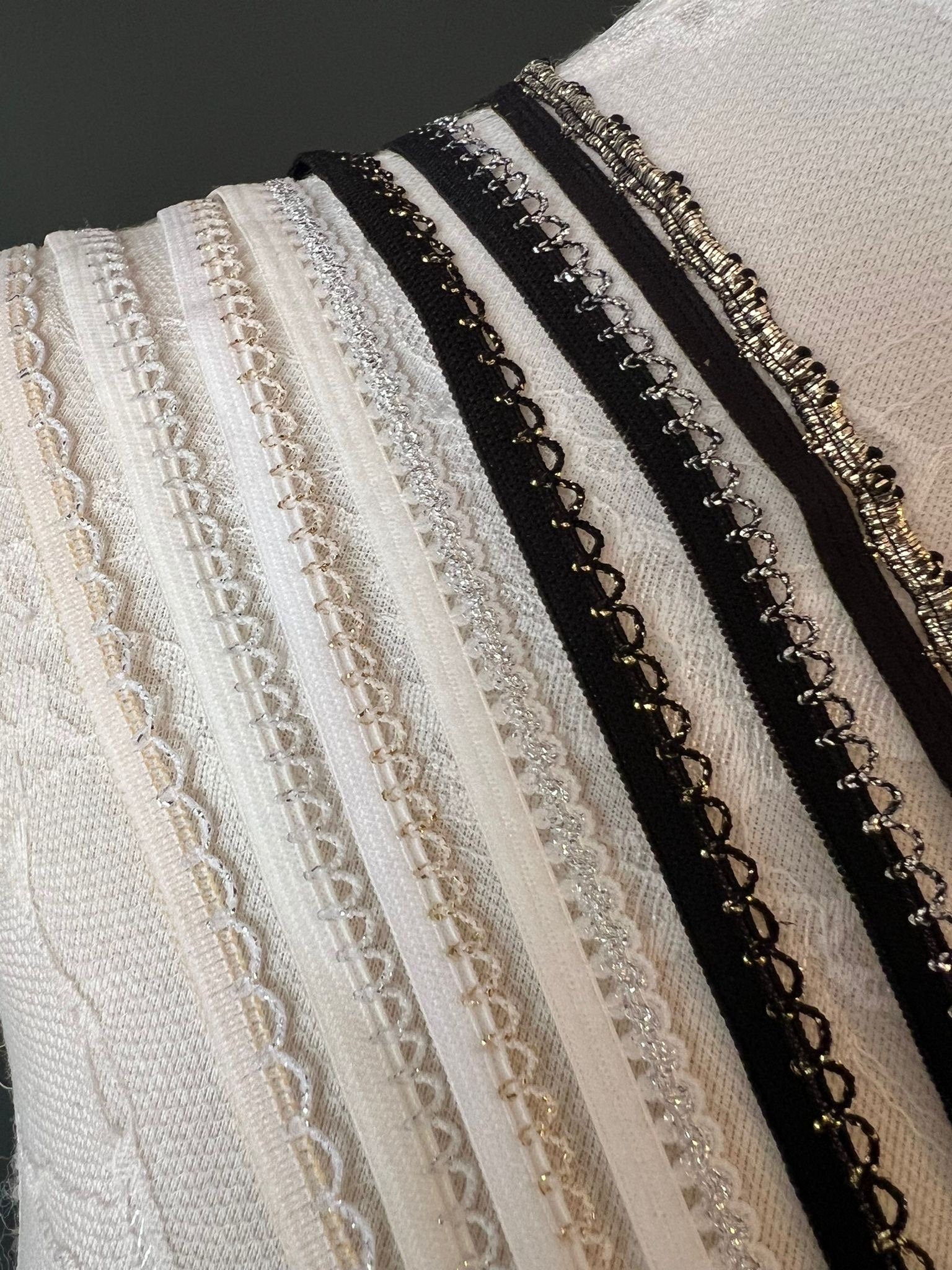 11mm Wide Lurex Picot Edge Elastic, Scallop Edging, Knicker Elastic, L ...